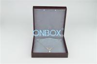 China Custom Luxury Leather Jewelry Box with LED Lights for Long Necklace Display 100x100x62mm for sale
