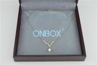 China Custom Luxury Leather Jewelry Box with LED Lights for Long Necklace Display 100x100x62mm for sale