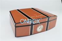 China Cedar Wood Cigar Boxes In Luxury High Gloss Painting With Humidometer In Customized Pattern for sale