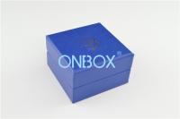 China Blue PU Leather Electric Luxury Packaging Box LED Lighting For Finger Ring Collection for sale
