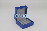 China Blue PU Leather Electric Luxury Packaging Box LED Lighting For Finger Ring Collection for sale