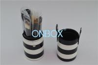 China Custom PU Leather Cosmetic Brush Case 67x177mm Travel Portable Box for sale