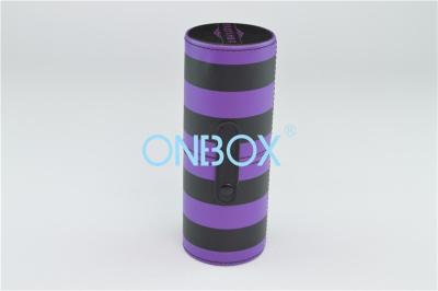China Custom Cosmetic Makeup Brush Set Gift Box PU Leather Tube Case 65x175mm for sale