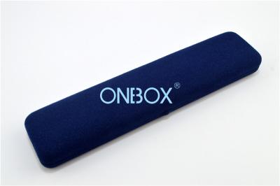 China Customizable Blue Velvet Oblong Bracelet Box with Satin Insert 225x50x25mm for sale