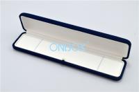China Customizable Blue Velvet Oblong Bracelet Box with Satin Insert 225x50x25mm for sale