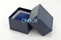 China Navy Blue Velvet Single Ring Jewelry Box 55x60x40mm Customizable Eco Friendly for sale