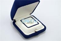 China Navy Blue Velvet Single Ring Jewelry Box 55x60x40mm Customizable Eco Friendly for sale