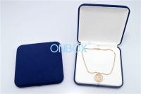 China Custom Velvet Jewelry Box Set for Necklace Earrings Ring 185x185x25mm Blue for sale