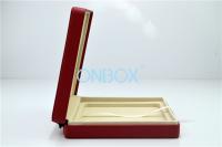 China Gift Packaging Red PU Custom Luxury Boxes With Satin Strip for sale