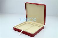 China Gift Packaging Red PU Custom Luxury Boxes With Satin Strip for sale