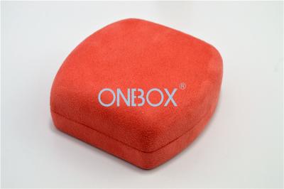 China Orange Custom Jewelry Box 100x100x42mm Wholesale Fashion Jewelry Set Box for sale