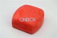 China Orange Suede Luxury Bangle Packaging Box 100x100x42mm Custom Logo Jewelry Box for sale