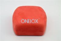 China Orange Suede Luxury Bangle Packaging Box 100x100x42mm Custom Logo Jewelry Box for sale