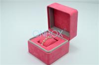 China Pink Velvet Jewelry Box for Bracelet Watch Custom Logo 120x120x95mm for sale