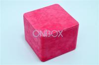 China Pink Velvet Jewelry Box for Bracelet Watch Custom Logo 120x120x95mm for sale
