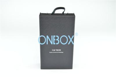 China Electronic Products / Magnet Closure Printed Gift Boxes Leatherette Paper With Handle for sale