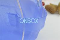 China Blue PVC Gift Bag with Zipper Closure and Handle 295x200x120mm for sale