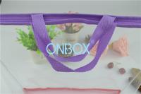China High Clear PVC Cosmetic Carrying Bag 380x285x90mm with Purple Zipper Closure for sale