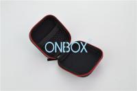 China Luxury Small EVA Zipper Case 65x65x25mm PU Leather Black with Velvet Insert for sale