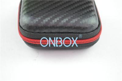 China Luxury Small EVA Zipper Case 65x65x25mm PU Leather Black with Velvet Insert for sale