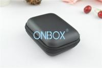 China 110x75x40mm Black EVA Earphone Case Zipper Closure with Two Elastic Net Pockets for sale