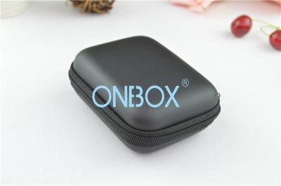 China 110x75x40mm Black EVA Earphone Case Zipper Closure with Two Elastic Net Pockets for sale