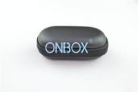 China Mini Oval EVA Zipper Gift Box 110x50x35mm Black PU Leather for Earphones Electronics for sale