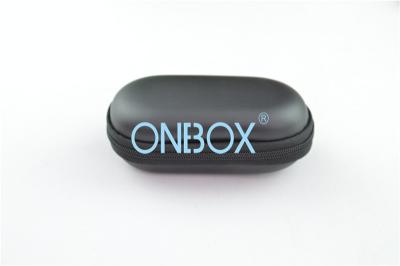 China Mini Oval EVA Zipper Gift Box 110x50x35mm Black PU Leather for Earphones Electronics for sale