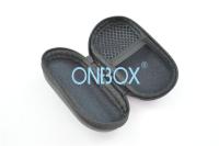 China Mini Oval EVA Zipper Gift Box 110x50x35mm Black PU Leather for Earphones Electronics for sale
