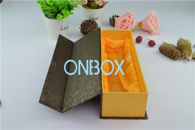China Custom Rigid Cardboard Box with Satin Insert for Wine Whisky Alcohol 300x95x65mm for sale