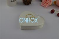 China Custom Heart Shaped Coin Display Box 130x130x25mm Satin with Embroidered Logo for sale