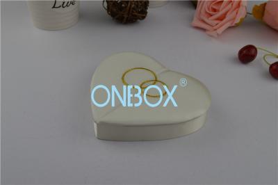 China Custom Heart Shaped Coin Display Box 130x130x25mm Satin with Embroidered Logo for sale