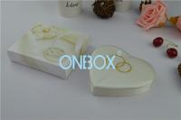 China Custom Heart Shaped Coin Display Box 130x130x25mm Satin with Embroidered Logo for sale