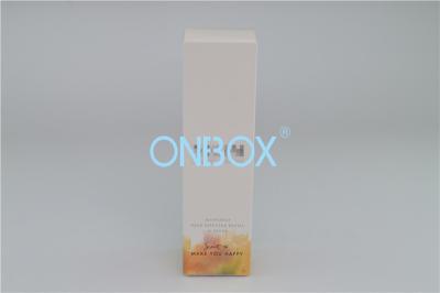 China Custom Embossed Foldable Paper Box with White Cardboard Insert 55x55x200mm for sale