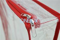 China Transparent Square PVC Zippered Packaging Bags 345x215x60mm for Stationery Books Toys Gifts for sale