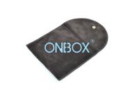 China Custom Square Drawstring Jewelry Pouch Brown Velvet With Snap Button Closure for sale