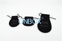 China Customized Stamping Logo Black Suede Jewelry Pouches With Drawstring SGS for sale