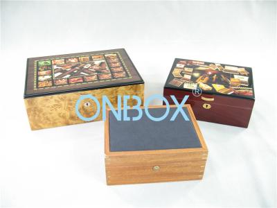 China Custom Painted Wooden Box for Cigar Watch Jewelry Luxury Gifts 250x180x50mm for sale