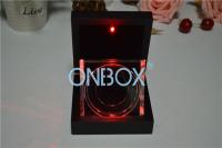 China Custom Luxury Painted Wooden LED Display Box 93x93mm for Coins Jewelry Gifts for sale