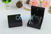 China Customizable Luxury LED Coin Display Box Wooden Black Velvet Acrylic Stand 95x95x35mm for sale