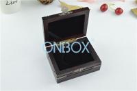 China Retro Style Coin Storage Boxes Solid Wood With Carving / Metal Decoration for sale