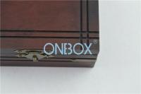 China Retro Style Coin Storage Boxes Solid Wood With Carving / Metal Decoration for sale