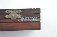 China Retro Style Coin Storage Boxes Solid Wood With Carving / Metal Decoration for sale