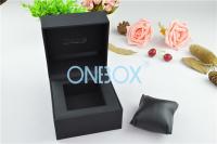 China Custom Single Watch Box 120x120x90mm Rigid Plastic with Soft Pillow and Hot Stamping Logo for sale