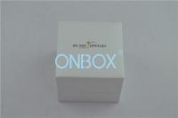 China White Specialty Paper Single Ring Jewelry Box 60x60x50mm with Black Suede Lining for sale