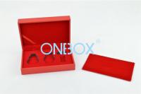 China Custom Luxury Printed Gift Box Chinese Red with Removable Pad Insert 150x100x42mm for sale