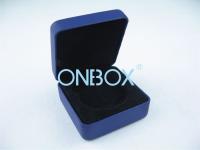 China Custom Coin Display Box 66x66x20mm PU Leather Metal Storage Case for sale