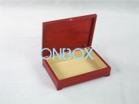 China Custom Wine Red Matte Wooden Gift Box for Jewelry Set Packaging 220x160x56mm for sale