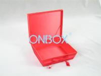 China Custom Satin Cosmetic Gift Box Biodegradable 248x210x85mm with Butterfly Tie for sale