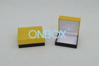 China Custom Jewelry Gift Box 90x83x33mm with Satin Pad Faux Suede Hot Stamping for sale